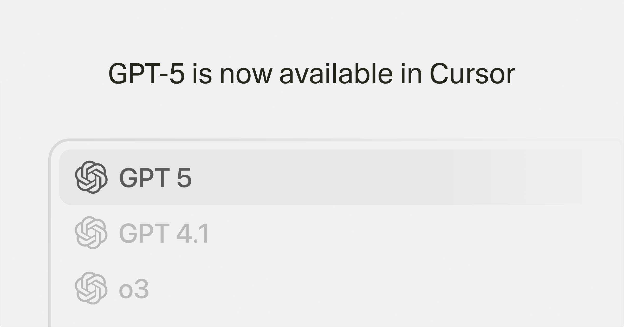 GPT-5 is now available in Cursor · Cursor